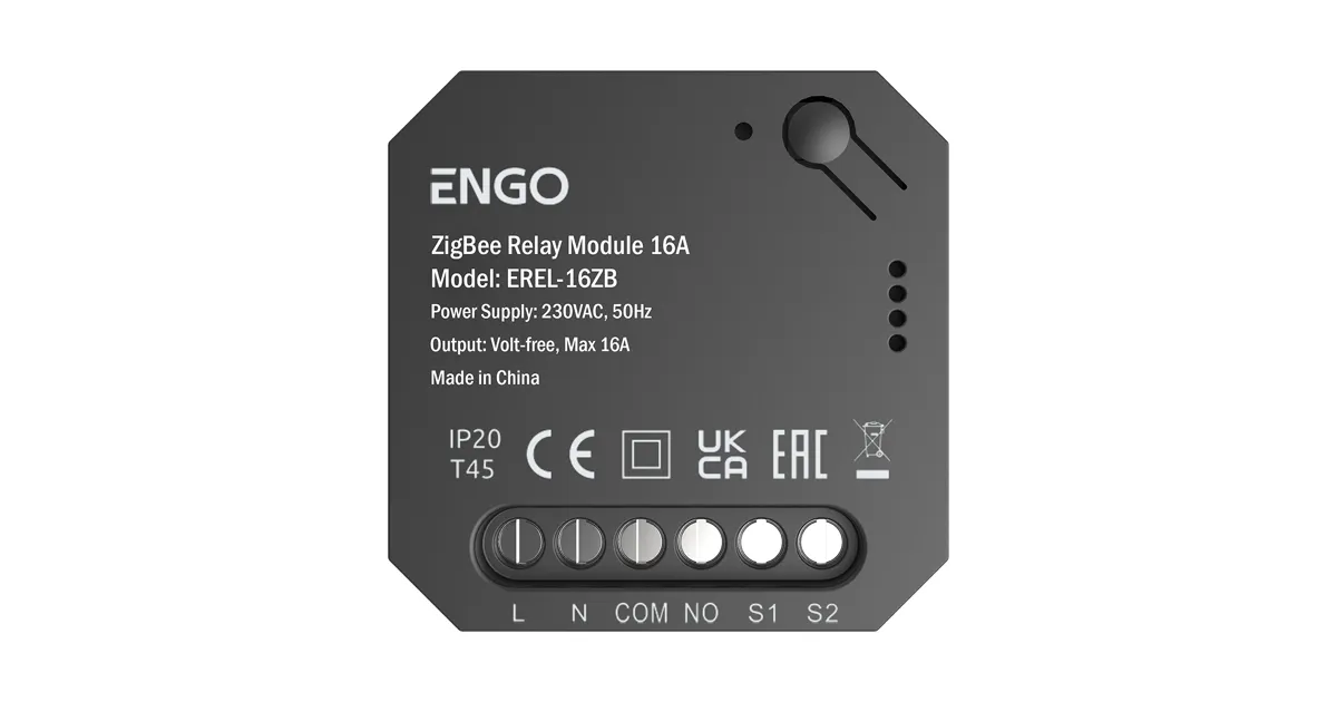 ENGO Controls Chytré relé EREL-16ZB ZigBee, 16 A, ENGO Smart, TYUA | TOPENILEVNE.CZ