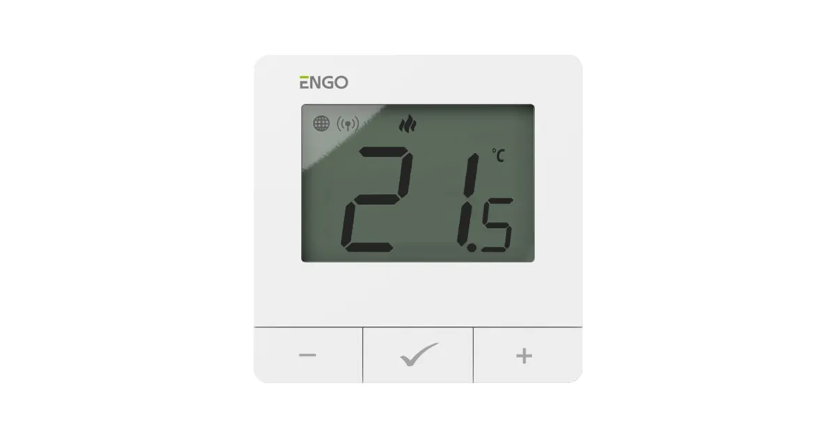 ENGO Controls Chytrý termostat E25-24W RF, 24V, bílá, ENGO Smart, TUYA | TOPENILEVNE.CZ