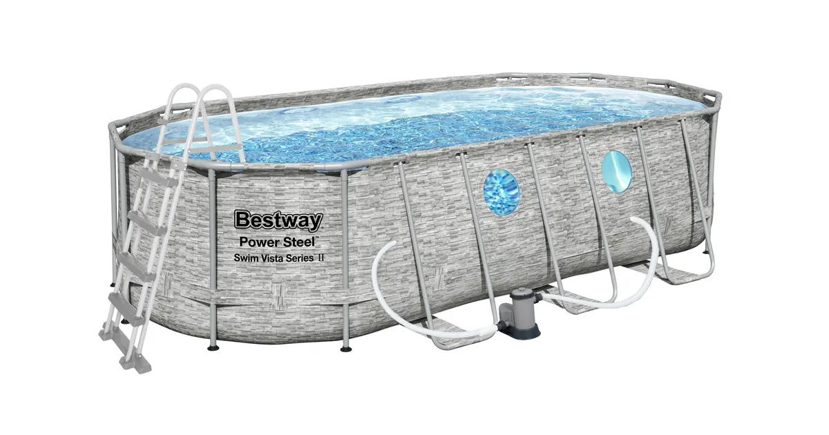 Bestway Bazén Power Steel Stacked Stone Swim Vista 5,49 x 2,74 x 1,22 m ...