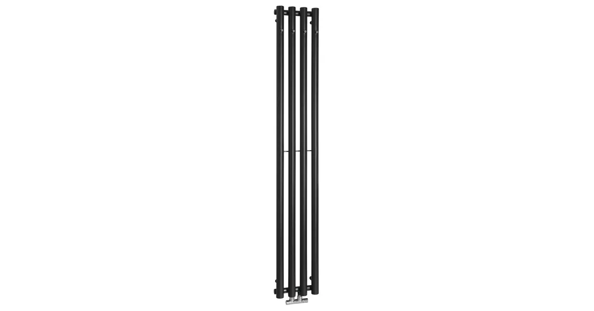 SAPHO PILON otopné těleso 270x1800mm, se čtyřmi háčky pro ručník, černá ...