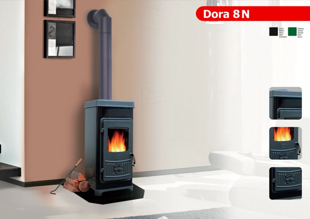 PLAMEN Litinová krbová kamna DORA 8 N - zelená | TOPENILEVNE.CZ