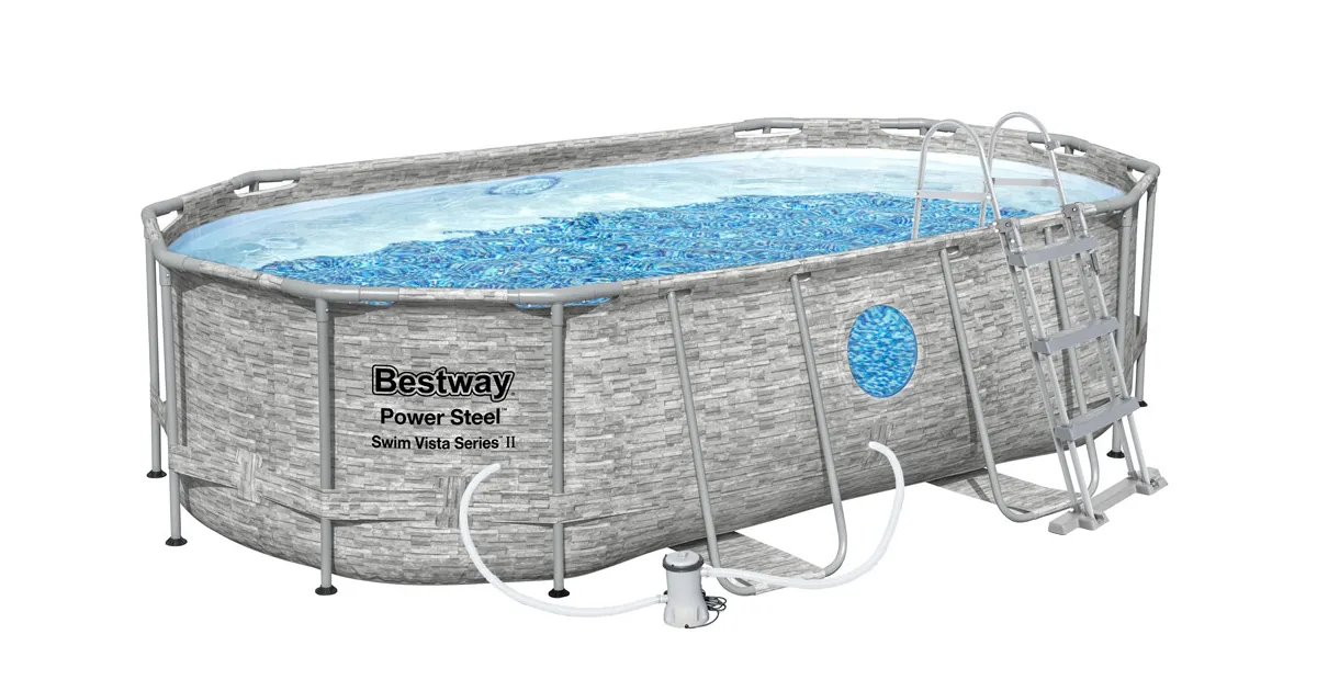 Bestway Bazén Power Steel Stacked Stone Swim Vista 4,27 x 2,5 x 1 m ...