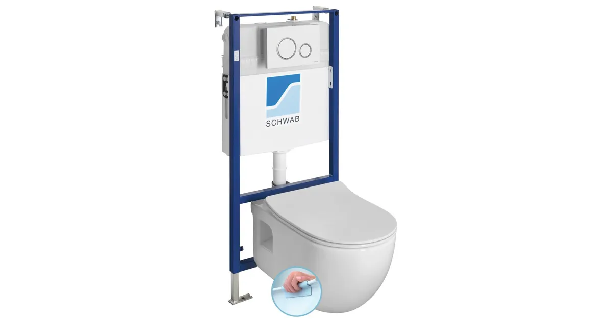 BRILLA závěsné WC Rimless bílá s podomítkovou nádržkou a tlačítkem ...