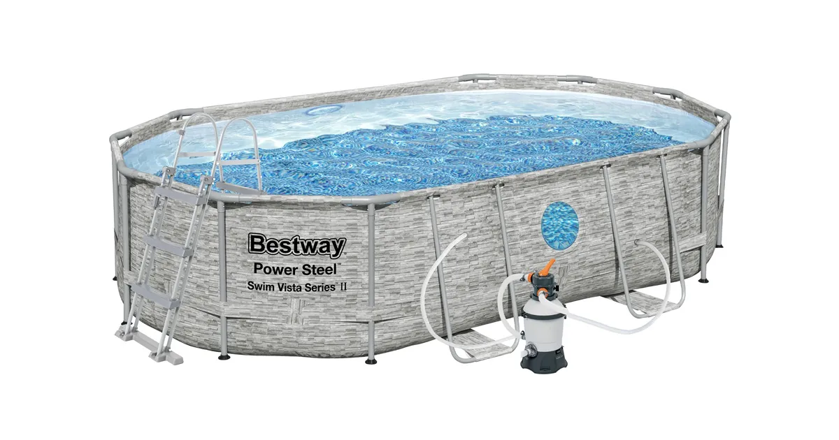 Bestway Bazén Power Steel Stacked Stone Swim Vista 4,88 x 3,05 x 1,07 m - 56946 | TOPENILEVNE.CZ