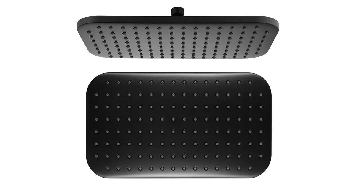 AQUALINE Hlavová sprcha, 200x350mm, ABS/černá mat | TOPENILEVNE.CZ