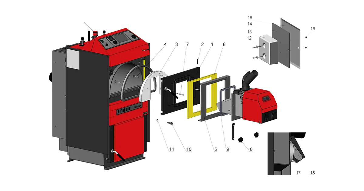 Atmos Sada pro zabudování hořáku na pelety do vrchních dvířek A25 ...