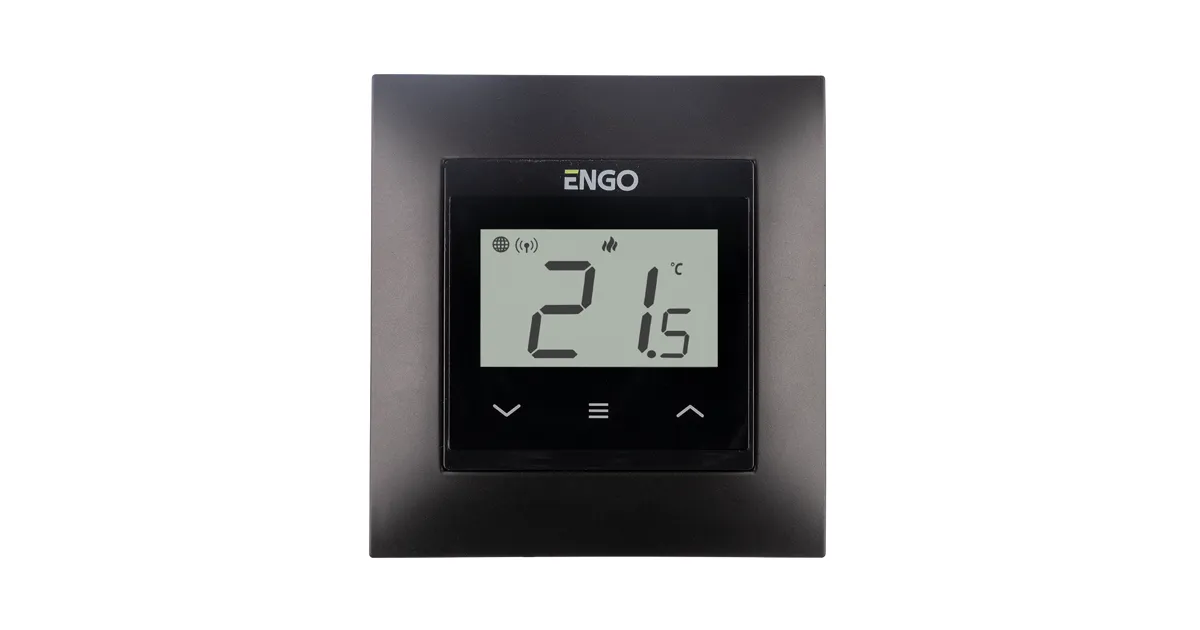 ENGO Controls Wi-Fi termostat E55-B vhodný do rámečku 55x55, černý, ENGO Smart, TUYA ...
